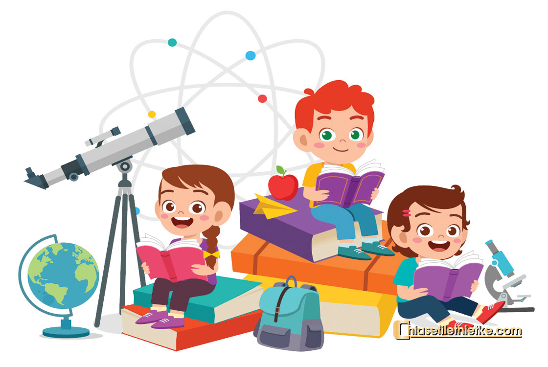 File AI EPS thiết kế Chibi Học Sinh trang trí Trường Học 056