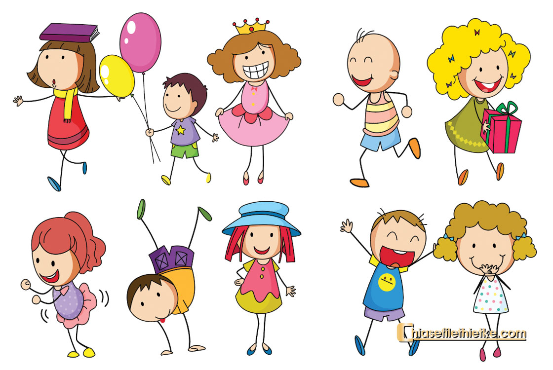 File AI EPS thiết kế Chibi Học Sinh trang trí Trường Học 064