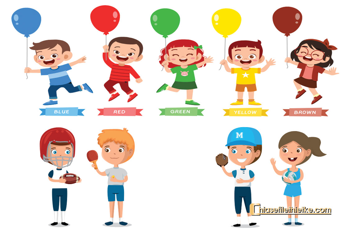 File Corel thiết kế Chibi Học Sinh trang trí Trường Học 070