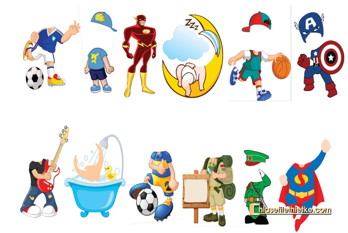 File Corel thiết kế Chibi đáng yêu trang trí sinh nhật cho bé 027