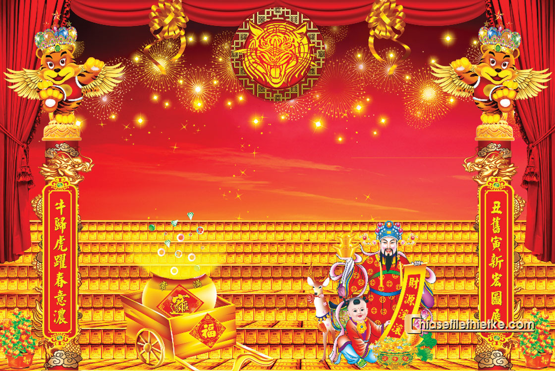 Tranh Tường Thần Tài Phúc Lộc Thọ file Photoshop 052